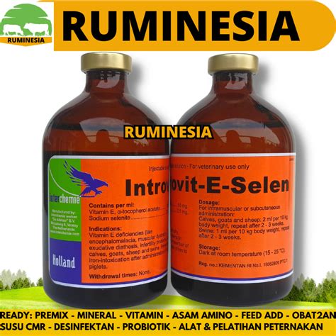 Jual Introvit E Selen 100ml Vitamin E Selenium Hewan Meningkatkan