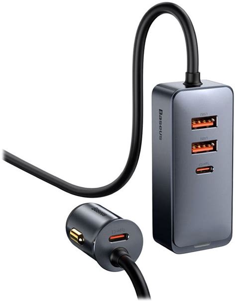 Baseus Auto Snellader W Met USB En USB C Fast Charge Poorten Meter Gsmpunt