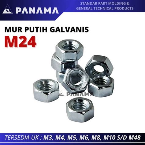 Jual Mur Putih Galvanis M24 Mur Baut M24 Pitch 3 0 Warna Putih Bahan Galvanis Jakarta Pusat