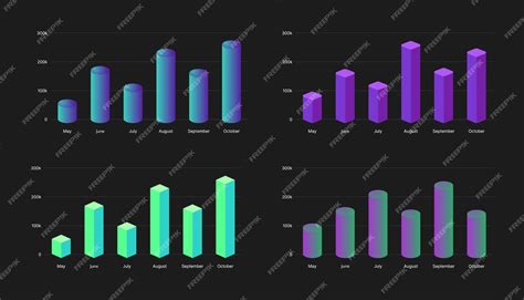 premium vector four colorful bar charts