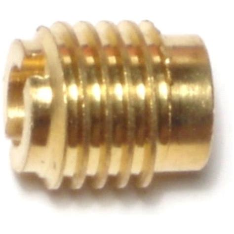 Midwest Fastener 66364 Tapped 10 32 Brass Wood Inserts 20 Piece