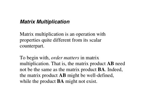 [ppt] Matrix Multiplication Matrix Multiplication Is An Operation With Powerpoint Presentation