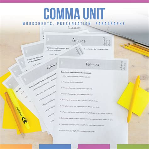 Worksheets Punctuation Comma