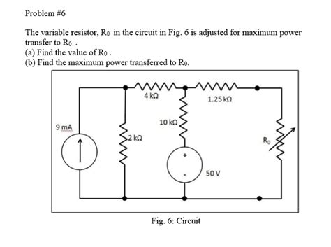 solved the variable resistor r 0 in the circuit in fig 6