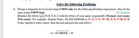 Solved Solve The Following Problems 1 Design A Chegg Com