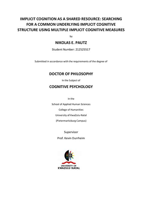 Pdf Implicit Cognition As A Shared Resource Searching For A Common