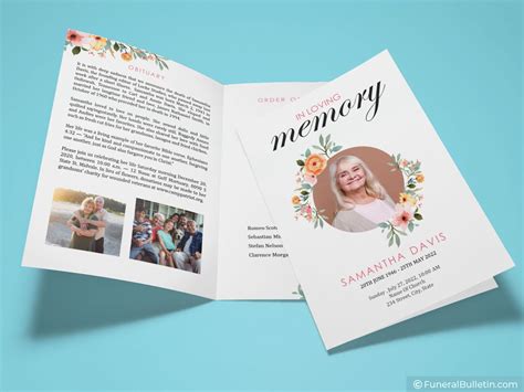 Professional Funeral Program Templates And Memorials Funeral Bulletin
