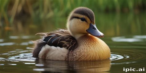 A Beautiful Duck Swimming Gracefully In A Serene Pond Environment