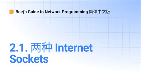 2 1 两种 internet sockets beej s guide to network programming 简体中文版