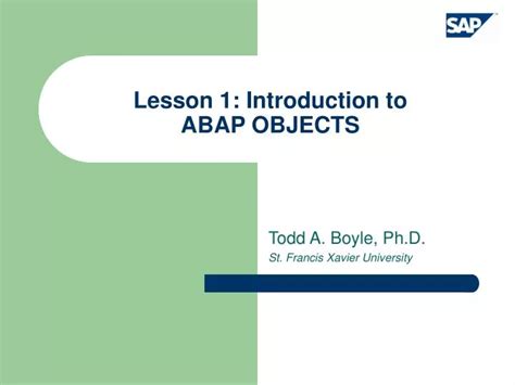 Ppt Lesson 1 Introduction To Abap Objects Powerpoint Presentation