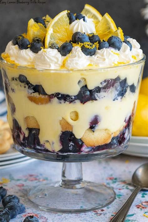 Easy Lemon Blueberry Trifle Recipe Recipecoo Recipe In 2025 Lemon