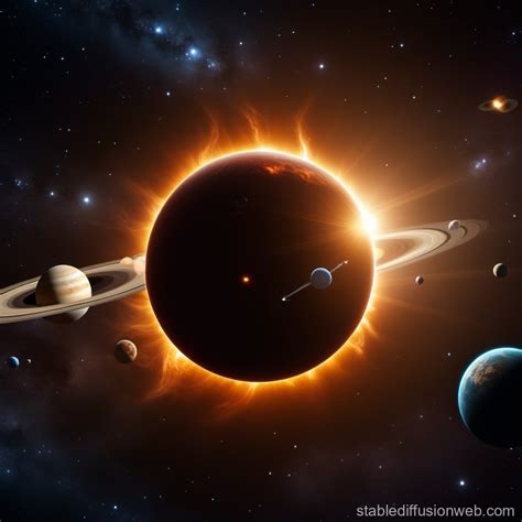Solar System Illustration Sun And Planets Stable Diffusion Online