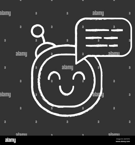 Chatbot Message Chalk Icon Talkbot Circle Head Laughing Chat Bot