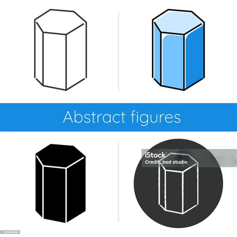 육각 형 프리즘 아이콘입니다 기하학적 차원 그림입니다 다각형 구조 추상 모양입니다 간단한 그래픽 인쇄 아이소메트릭 양식입니다 플랫 디자인 선형 및 색상 스타일 격리된 벡터