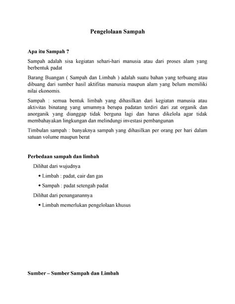 Pengelolaan Sampah Pengelolaan Sampah Apa Itu Sampah Sampah Adalah