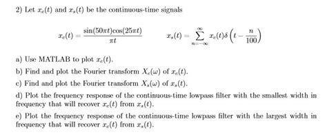 1 let xc t and xs t be the continuous time signal