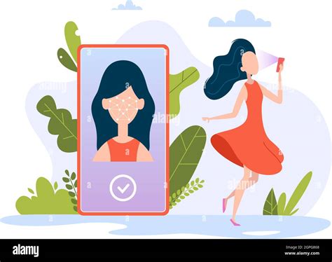 Smartphone Face Id Ultraviolet Biometrical Recognition Smart Identification Of People Business