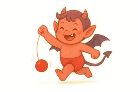 じゃれるかわいい悪魔｜イラスト・フリー素材なら「シンテリ」