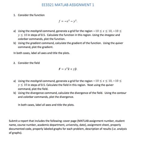 Solved EE MATLAB ASSIGNMENT Consider The Function Chegg Com