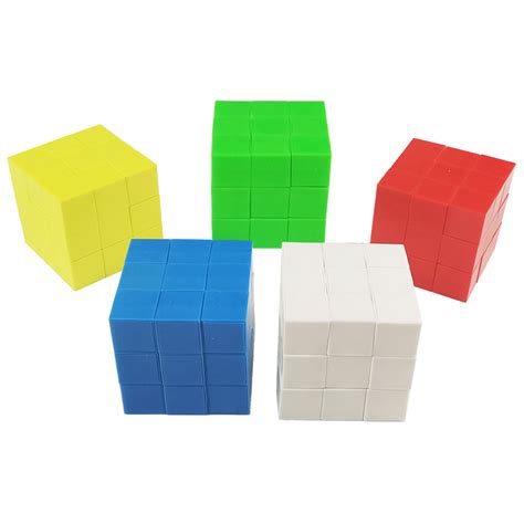 塑料盒装六面磁性吸附正方体2cm儿童拼搭建几何体积木立方体小学数学教具教学仪器形体彩色红黄蓝绿白色 虎窝淘