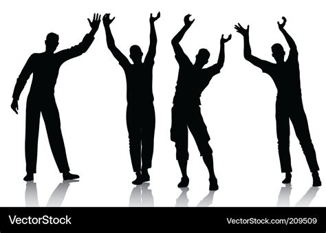 Reaching Man Silhouettes Royalty Free Vector Image