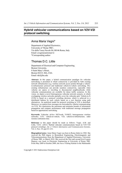 Pdf Hybrid Vehicular Communications Based On V2v V2i Protocol Switching
