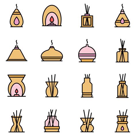 Diffuser Icons Set Vector Flat 8824488 Vector Art At Vecteezy