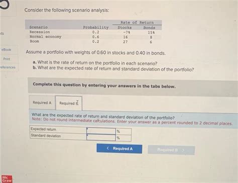 solved consider the following scenario analysis assume a