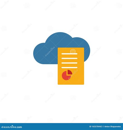 Cloud Report Icon Flat Creative Element From Big Data Icons Collection Stock Illustration