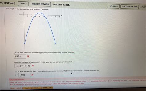 Solved 5 14 Points DETAILS SCALCET8 4 1 015 MY NOTES Chegg Com
