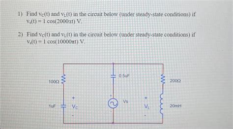 solved 1 find vc t and vl t in the circuit below under
