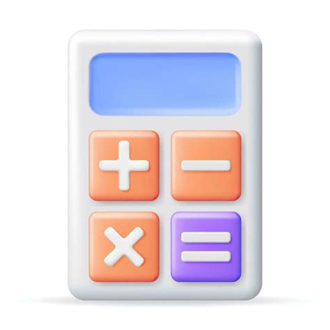 3d Modern Calculator Isolated On White Mathematics Icon Addition