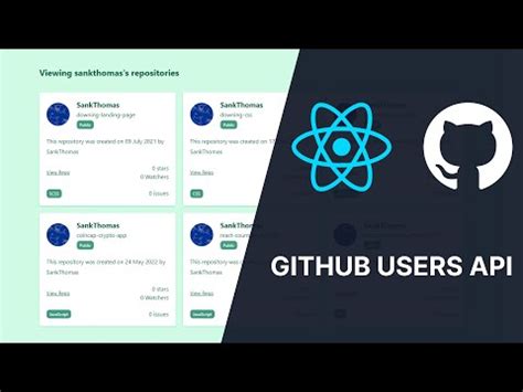 Consuming The Github Users API Using ReactJs YouTube