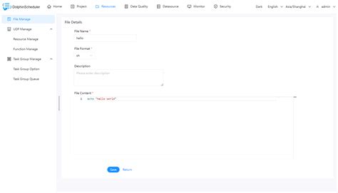 资源中心 文件管理 《apache Dolphinscheduler 中文版 321》 Devlive 开源社区