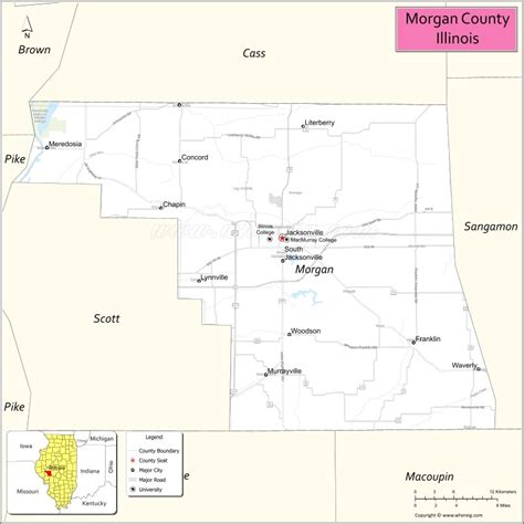 Morgan County Map Illinois Where Is Located Cities Population