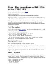 Configuring An IKEv Site To Site IPSEC VPN On Cisco ASA Course Hero