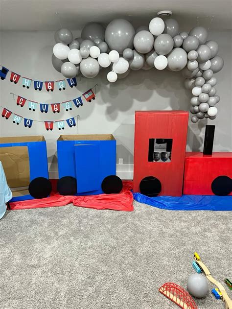 Train Birthday Balloon Ideas Train Birthday Party Decorations Train