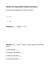 Understanding Exponential Functions and Base e: Key Concepts | Course Hero