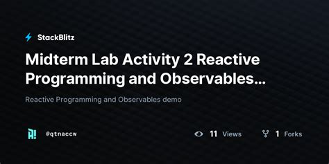 Midterm Lab Activity 2 Reactive Programming And Observables Forked