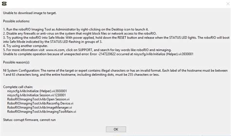 Trying To Reformat Roborio Keeps Giving Me This Error Message