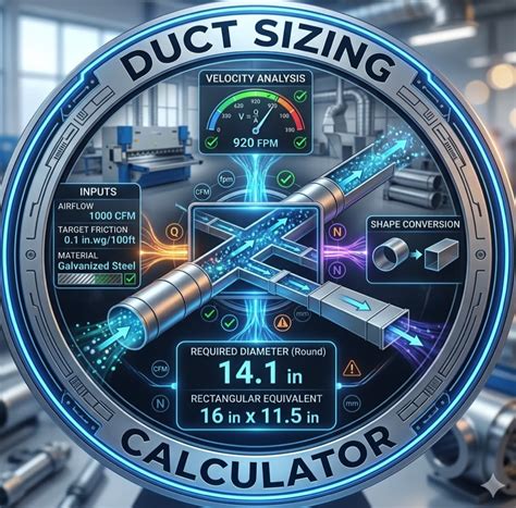 Duct Sizing Calculator Hvac Duct Sizer And Shape Converter