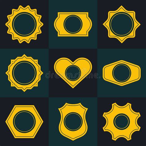 Set Of Vintage Retro Golden Abstract Vintage Shape Stock Vector Illustration Of Decoration