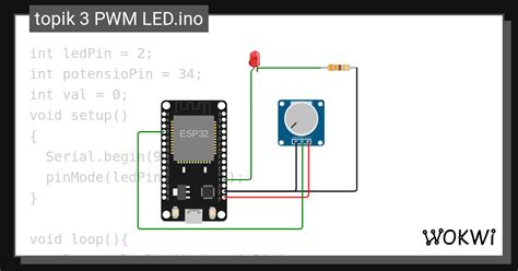Topik 3 PWM LED Ino Wokwi ESP32 STM32 Arduino Simulator