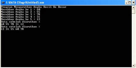 Program Mengurutkan Angka Kecil Ke Besar Dev C Koropak Programming