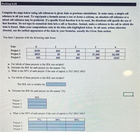 Solved Can You Show Me How To Find These Answers On Excel