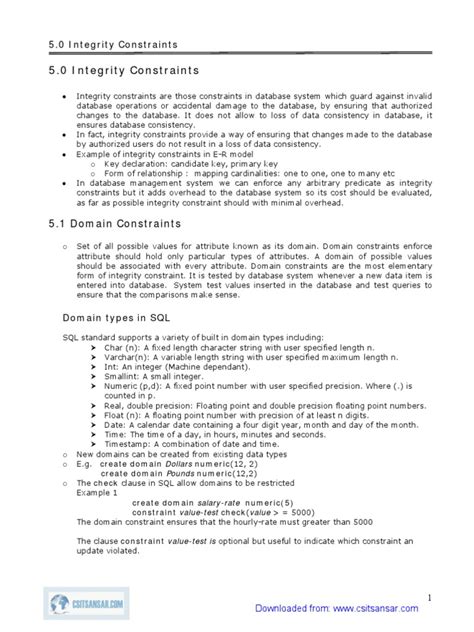 Integrity Constraints Pdf Software Design Databases