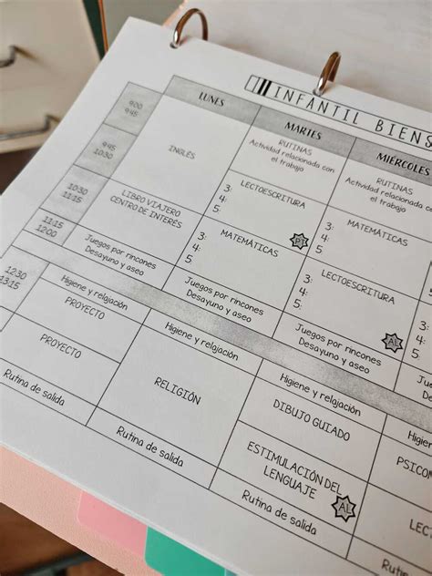 Horario Semanal Clase De Infantil