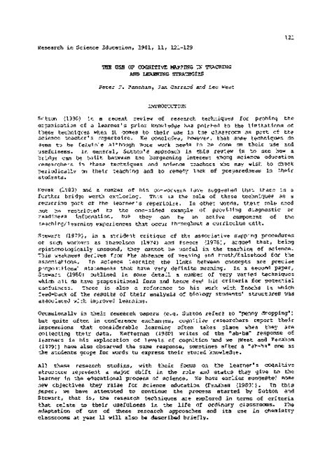 Pdf The Use Of Cognitive Mapping In Teaching And Learning Strategies