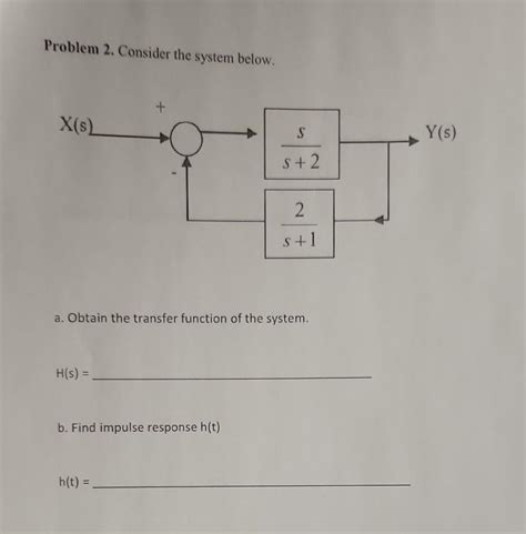 Solved Problem 2 Consider The System Below A Obtain The