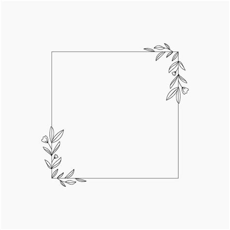 Premium Vector Square Floral Frame Element